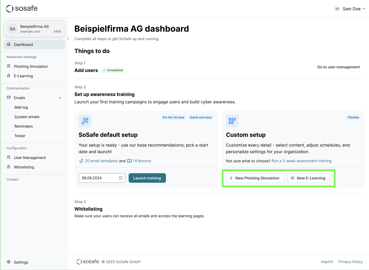 Magenta Security Awareness: How to set up E-Learning